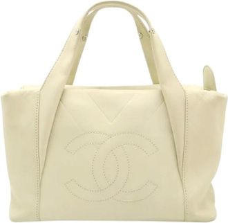 Chanel Sac cabas en cuir V Stitch Pre-owned - Femme - Pre-owned - Beige - Taille: ONE Size
