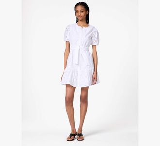 Kate Spade New York Floral Mini-Hemdkleid Mit Lochstickerei