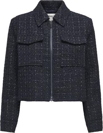 Only ONLSHONA L/S Boucle Shirt TLR, Blazer Bleu Marine., XS
