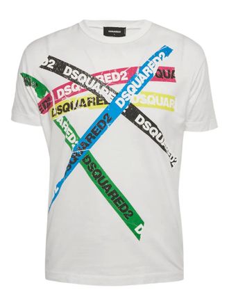 Dsquared2 T-Shirt mit Logo-Streifen - Wei&szlig;