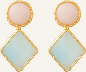 Vanessa Baroni Vanessa Baroni Ohrh&auml;nger Vintage Geometric Earring Latte Marble Cloud Marble By Glambou gold