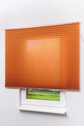 Lysel Outlet - Plissee freihängend Aprikose - Plissee in der Größe (Bx H) 140cm * 160cm