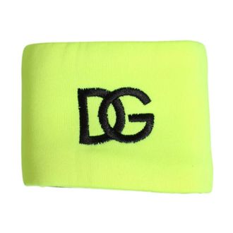 Dolce & Gabbana Silk DG Logo Wristband - - Sport - Herren - Gelb - ONE SIZE