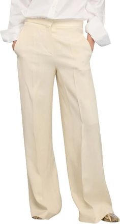 Semicouture Femme, Pantalons, Beige, Taille: 42 FR Pantalon Large