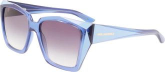 Karl Lagerfeld Femme, Accessoires, Bleu, Taille: 55 MM Kl6072S Lunettes de soleil