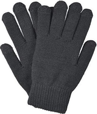 Toutacoo Gants Tactiles (10 doigts) EN LAINE avec doublure pour iPhone, Samsung et Smarphones, Noir, Taille unique