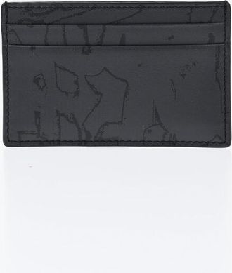 Alexander McQueen Leather GRAFFITI Card Holder size Unica