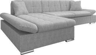 Mirjan24 Ecksofa Malwi Cord mit Regulierbare Armlehnen, L-Form Sofa mit Schlaffunktion und Bettkasten, Design Eckcouch, Wohnlandschaft, Couch (Poso 110, Seite: