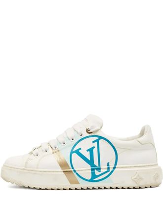Louis Vuitton baskets en cuir &agrave; motif monogramm&eacute; - Blanc