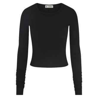 &Eacute;terne Fitted Langarm-T-Shirt mit Rundhalsausschnitt - - Tops - Damen - Schwarzk - S