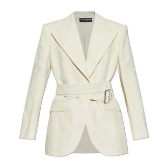 Dolce & Gabbana Blazer mit Zierg&uuml;rtel - - Jackets - Damen - Gelb - S