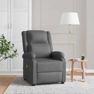 vidaXL Fauteuil de massage Anthracite Similicuir Vidaxl