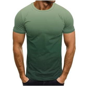 Generic T-shirt &agrave; col rond pour homme, l&eacute;ger, d&eacute;contract&eacute;, &eacute;l&eacute;gant, extensible, confortable, respirant, basique &agrave; manches courtes, chemise de course &agrave; pied et
