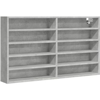 vidaXL Vitrinenschrank Betongrau 100x15x58 cm Holzwerkstoff Vidaxl