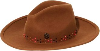 Maison Michel Hut mit Perlen und Logo - - Accessories - unisex - Braun - S