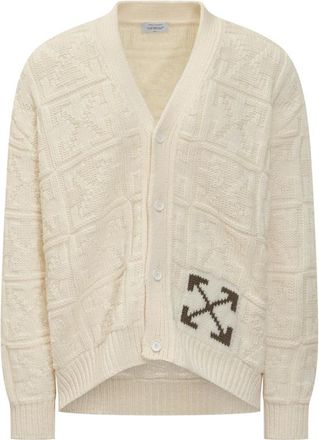 Off-white Homme, Pulls, Beige, Taille: L Wool Cardigan