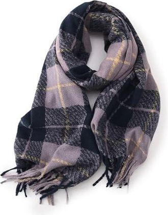 Generic &Eacute;charpe chaude en imitation laine ray&eacute;e pour femme et homme - Style d&eacute;contract&eacute; et tendance, bleu, Taille unique