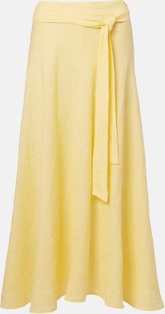 Velvet Midirock Malina aus Leinen