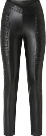 Pinko Pinko, Femme, Pantalons, Noir, Taille: 38 FR Leggings stretch effet cuir