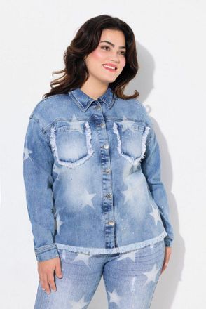 Angel Of Style Sommerjacke Jeansjacke Sterne Glitzersteinchen