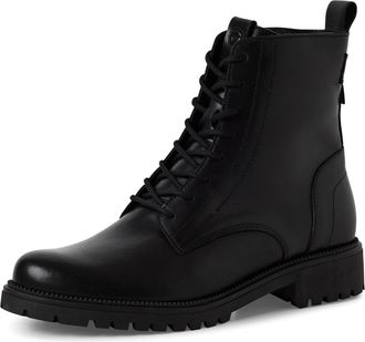 Tamaris Schnürstiefelette TAMARIS, Damen, Gr. 36, schwarz, Glattleder, unifarben, Schuhe, Blockabsatz, Schnürboots, Businessschuh mit dezenten Ziernähten, Top