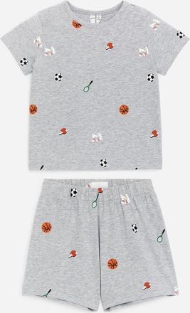 Arket Zweiteiliger Kurzer Pyjama Aus Jersey -Grau
