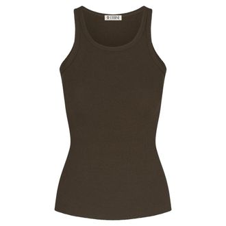 &Eacute;terne High Neck Fitted Tanktop - - Tops - Damen - Braun - S