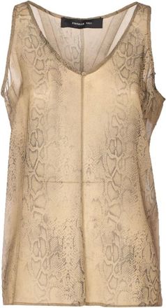 Federica Tosi Femme, Tops, Beige, Taille: 40 FR Canotta Georgette Stampa Pitone
