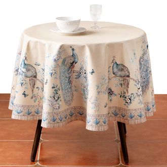 Maison d'Hermine Tischdecke, 100 % gek&auml;mmte Baumwolle, hochwertig, dekorativ, 178 cm Durchmesser, runde Tischdecken, waschbar, f&uuml;r K&uuml;che, Party, Hochzeit, Restaurant u