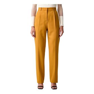 Elisabetta Franchi Femme, Pantalons, Jaune, Taille: 42 FR Pantalon en tissu gabardine