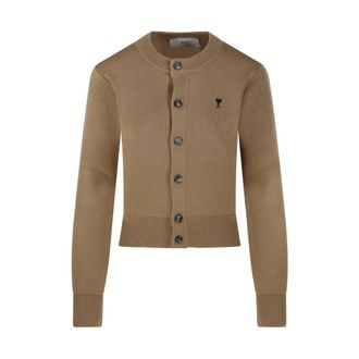 Ami ADC Rundhals-Cardigan Merino - - Knitwear - Damen - Beige - S