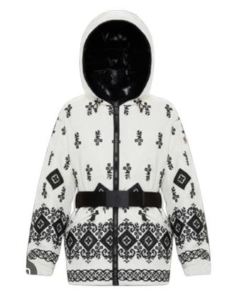 Moncler White Embroidered Gardena Ski Jacket Size S
