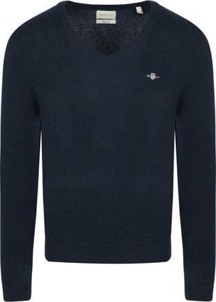 GANT Gant Herren Extrafine Lambswool V-Neck Pullover, Dark Navy Melange, XXL EU