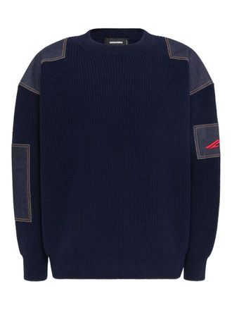 Dsquared2 pull à design patchwork - Bleu