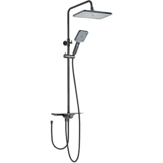 Sch&ouml;ner Wohnen Kollektion Duschsystem verina mit Ablage, Duschstange mit Regendusche, Mattschwarz - Sch&ouml;ner Wohnen-kollektion