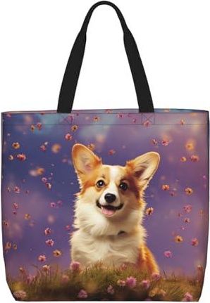 Generic Corgi Sac Fourre Tout D&eacute;contract&eacute; Sacs De Courses L&eacute;ger Sac Courses Pour Shopping Gym Plage