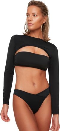 Trendyol Damen V Schneiden Sie Den Sechs Bikini Bottoms, Schwarz, 36 EU