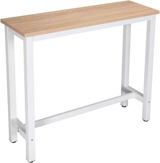 Woltu 1x Bartisch Bistrotisch Stehtisch Esstisch, Metallgestell, Tischplatte aus mdf, Hell Eiche, 120x40x100cm(BxTxH) - Woltu