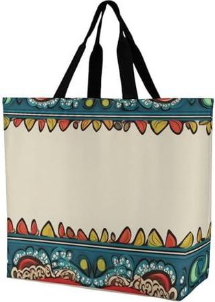 Generic Bordure &Agrave; Motif Color&eacute; Sac A Main Femme Pliable Tote Bag Imperm&eacute;able Sac A Main Femmes Pour Quotidienne Shopping Plage