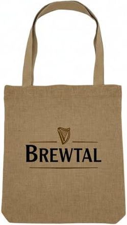 Fabulous Sac Shopping Tote Bag Aspect Lin - Brewtal Bi&egrave;re Brune Bar Stout Irlande - Sac de Courses Toile Epaisse 360g Beige Naturel Cabas Port&eacute; Epaule Solide I