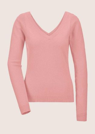 Madeleine Strickpullover V-Pullover mit R&uuml;cken-Ausschnitt