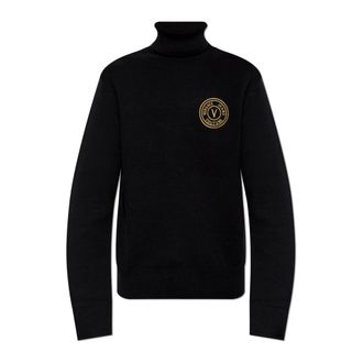 Versace Jeans Couture Turtleneck mit Logo - - Knitwear - Herren - Schwarzk - L