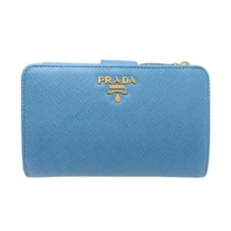 Prada Portefeuille bi-pli Saffiano Pre-owned - Femme - Pre-owned - Bleu - Taille: ONE Size