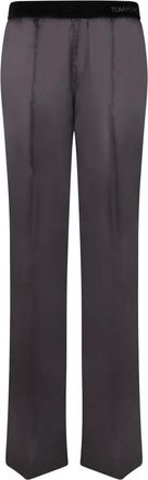 Tom Ford Femme, Pantalons, Noir, Taille: 42 FR Pantalon de pyjama en satin de soie stretch