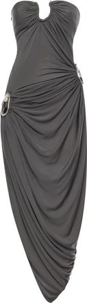 CHRISTOPHER ESBER Femme, Robes, Gris, Taille: 36 FR Orica Crystal Ruched Jersey Strapless Dress