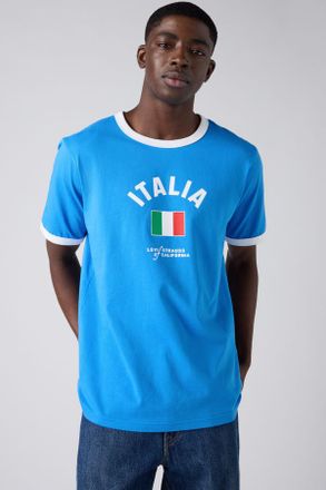 Levi's T Shirt Ringer Levis Italia - Homme - Bleu / X Italia - 2XL