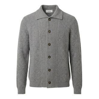 Lardini Strickjacke mit Hemdkragen und Kn&ouml;pfen - - Knitwear - Herren - Grau - S