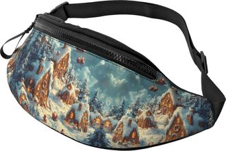 Generic Mode Taillentasche Weihnachtsdruck Handytasche Tasche Taillentasche Brusttasche F&uuml;r Wandern Reisen Sport 14X35Cm