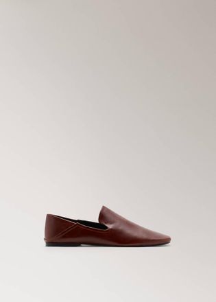 Mango Mocassins cuir bordeaux - Femme - 36 - MANGO