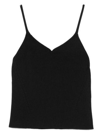 CFCL haut côtelé à col v - Noir